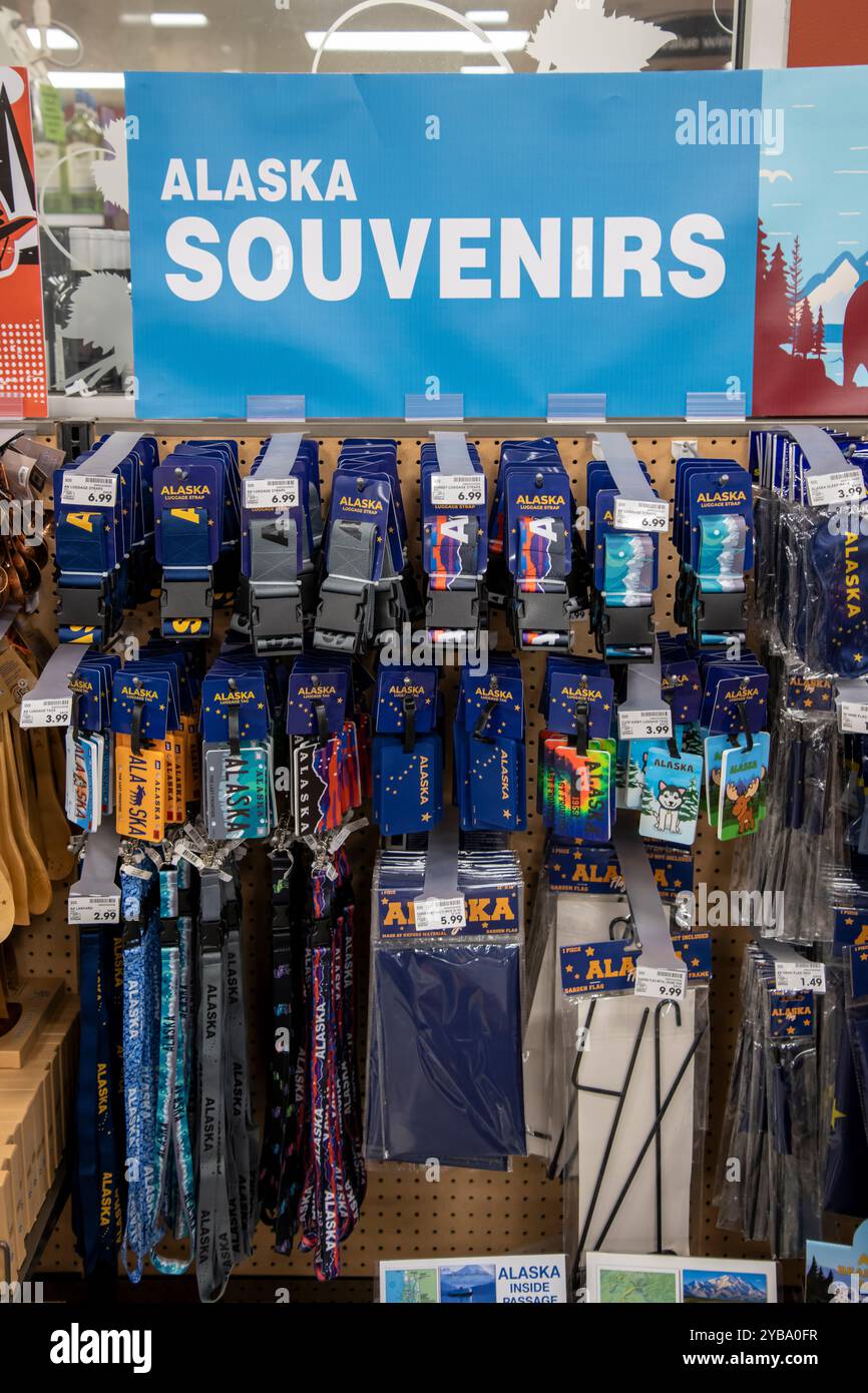 Palmer, Alaska. Alaska souvenirs on display in a Fred Meyer grocery ...