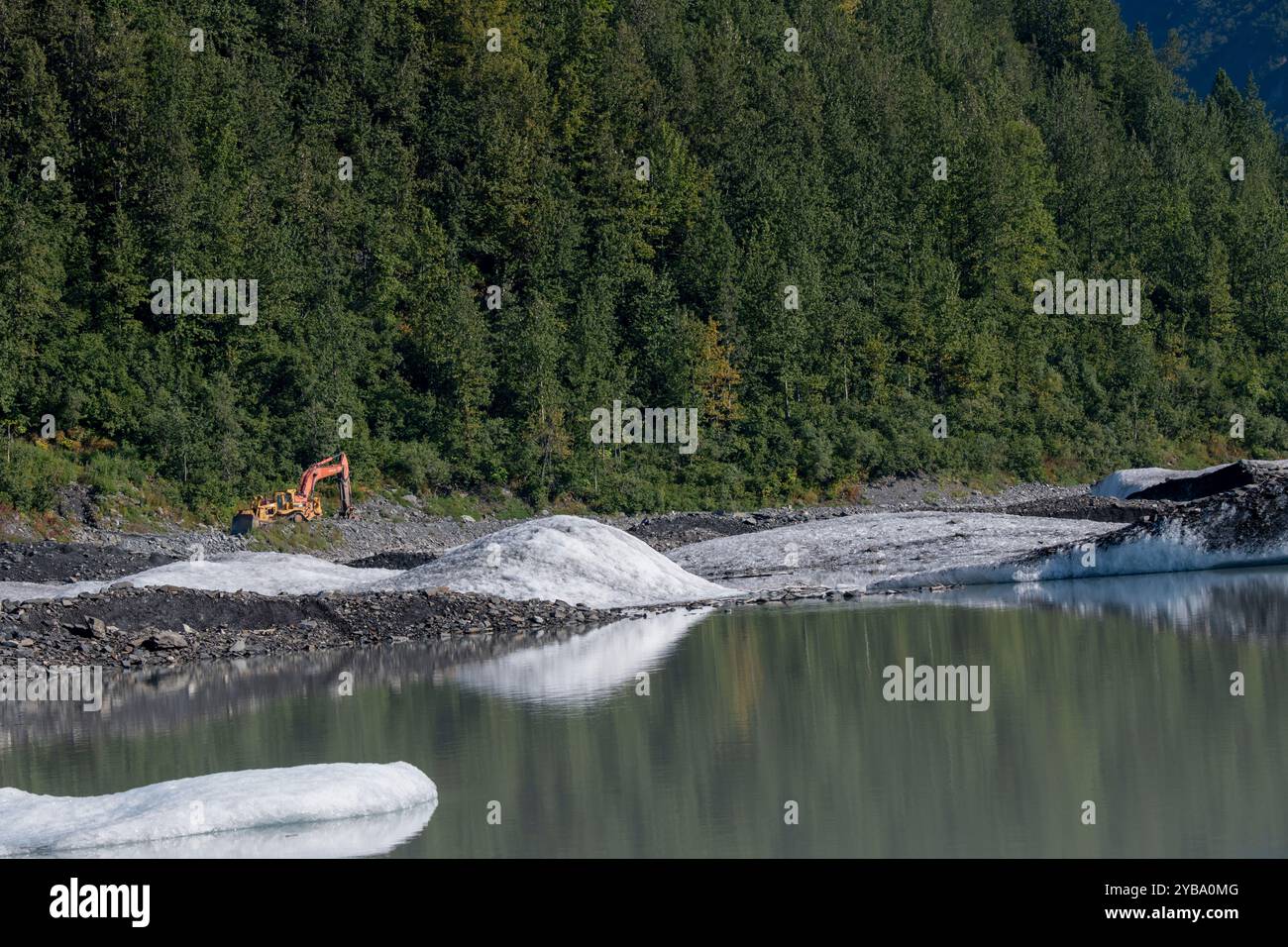 Valdez, Alaska. Heavy equipment being used for the mining of of ...