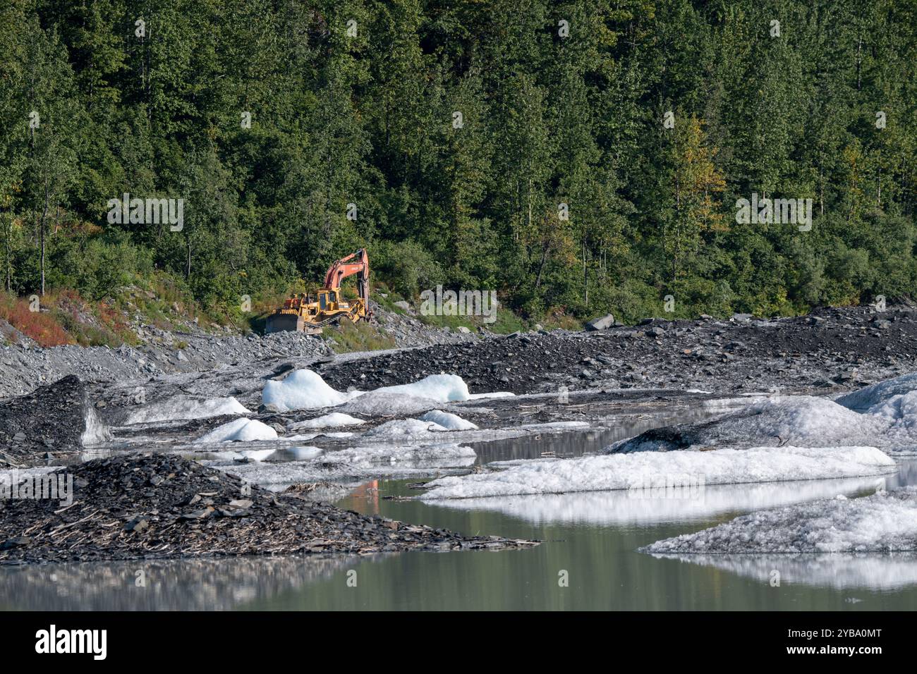 Valdez, Alaska. Heavy equipment being used for the mining of of ...