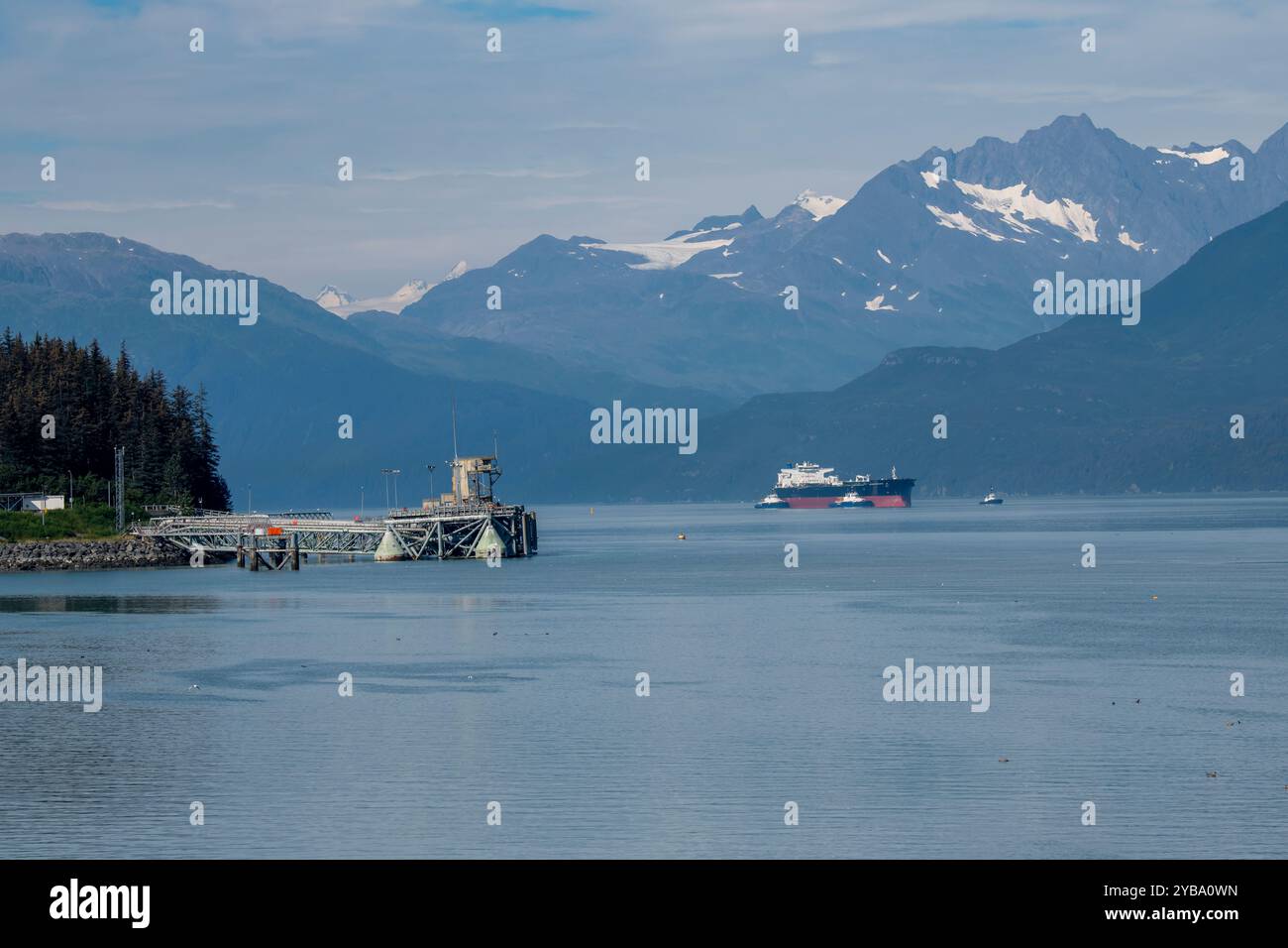 Valdez, Alaska. Crude Oil Tanker the Alaskan Navigator enters Port ...