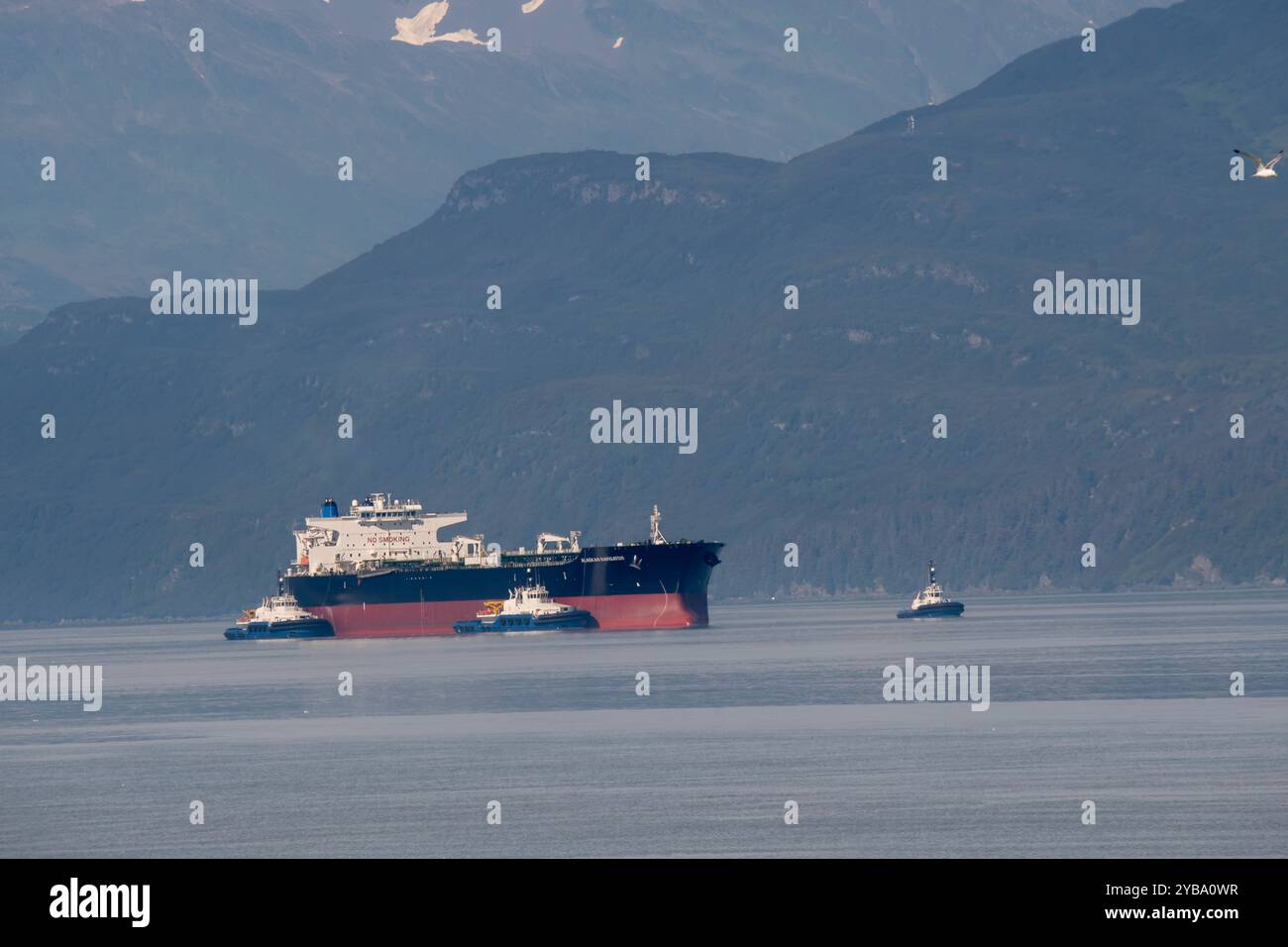 Valdez, Alaska. Crude Oil Tanker the Alaskan Navigator enters Port ...