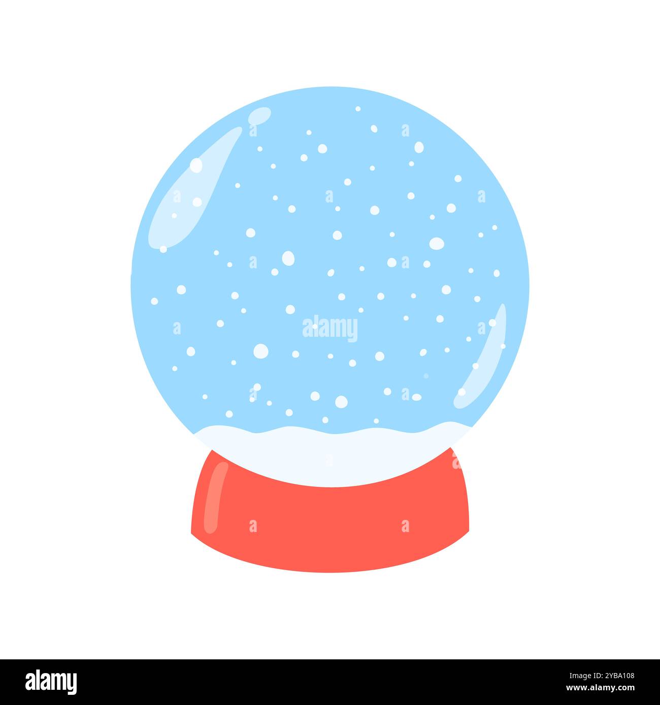 Snow globe isolated. Flat vector illustration of snowball. Cute winter ...