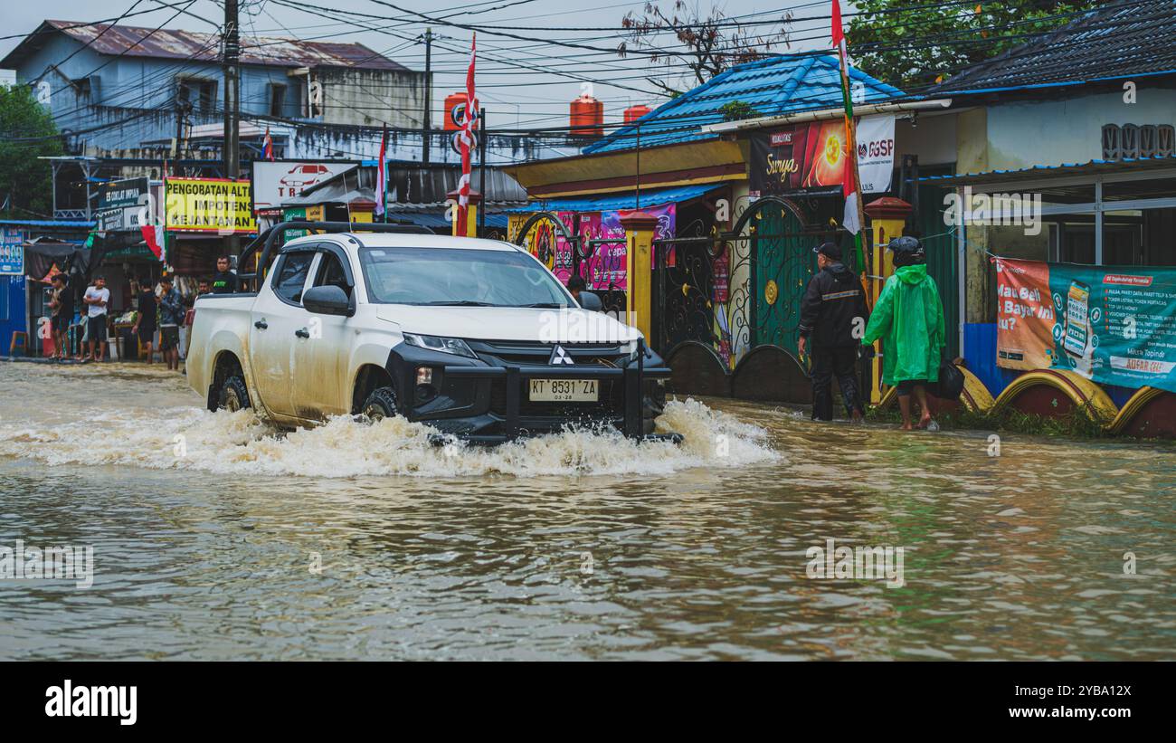 Balikpapan, Indonesia - August 9th, 2024. The White 4wd double cabin ...