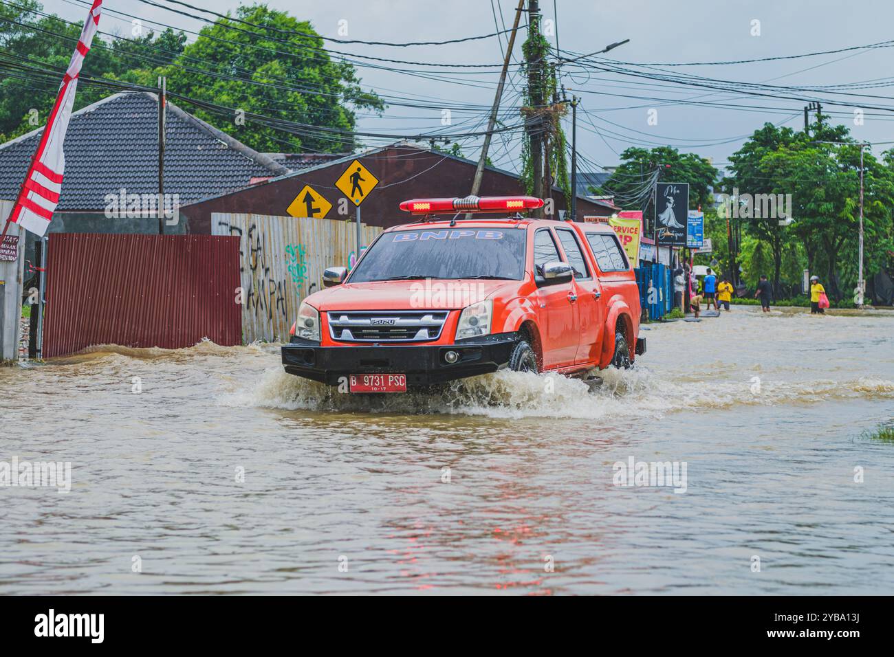 Balikpapan, Indonesia - August 9th, 2024. The Orange 4wd double cabin ...