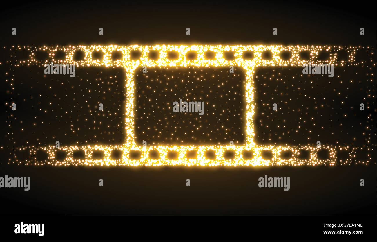 film reel strip made with golden sparkles Stock Vector Image & Art - Alamy