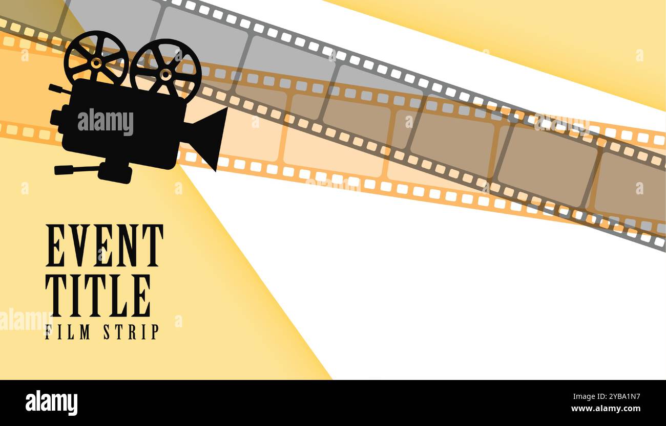 cinema movie projector with film strip background Stock Vector Image ...