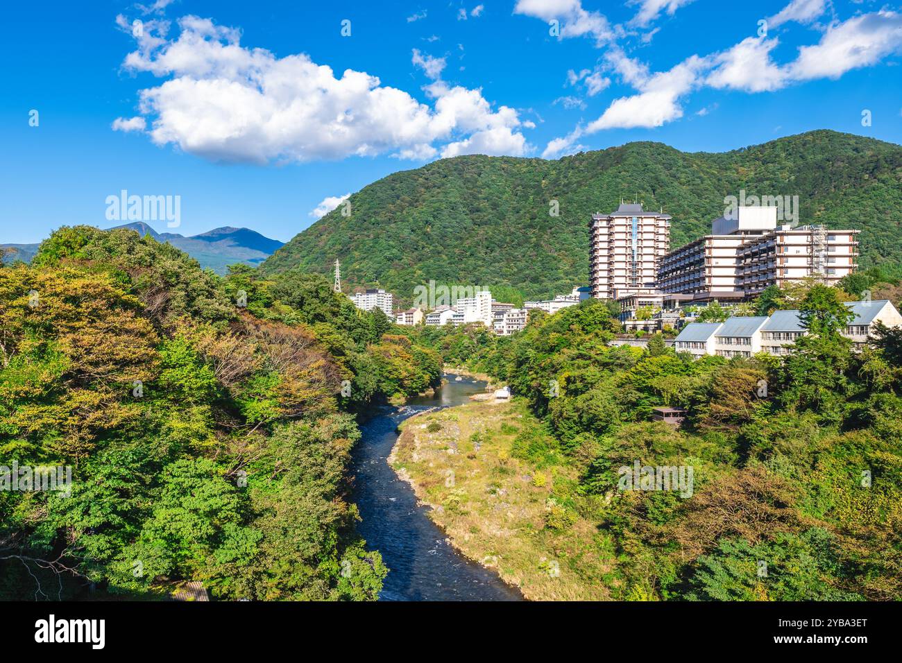 Scenery of Kinu River near Kinugawa Onsen, a spa town within Nikko in ...