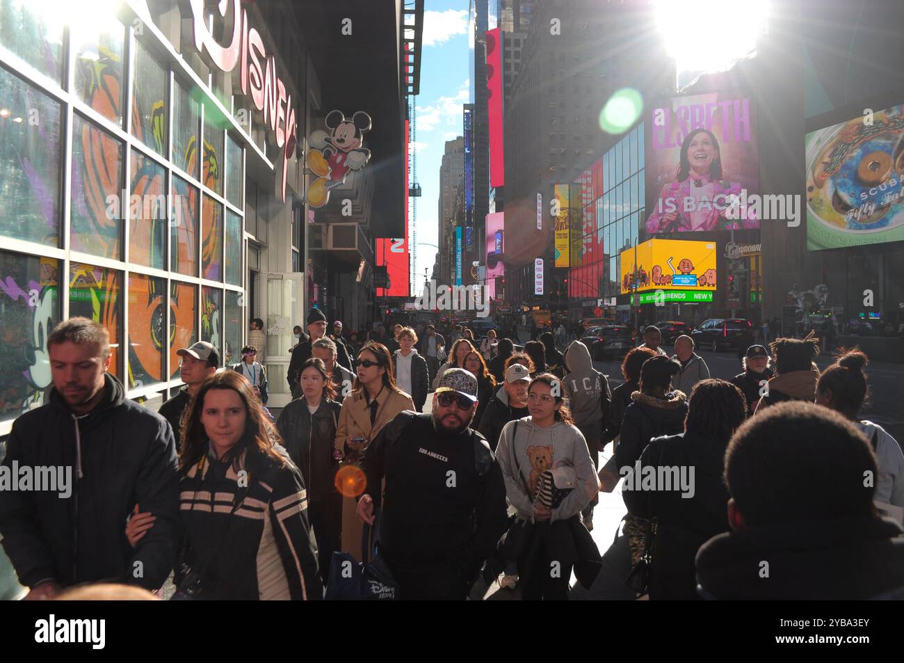 People walk through Times Square, Manhattan, New York City Stock Photo ...