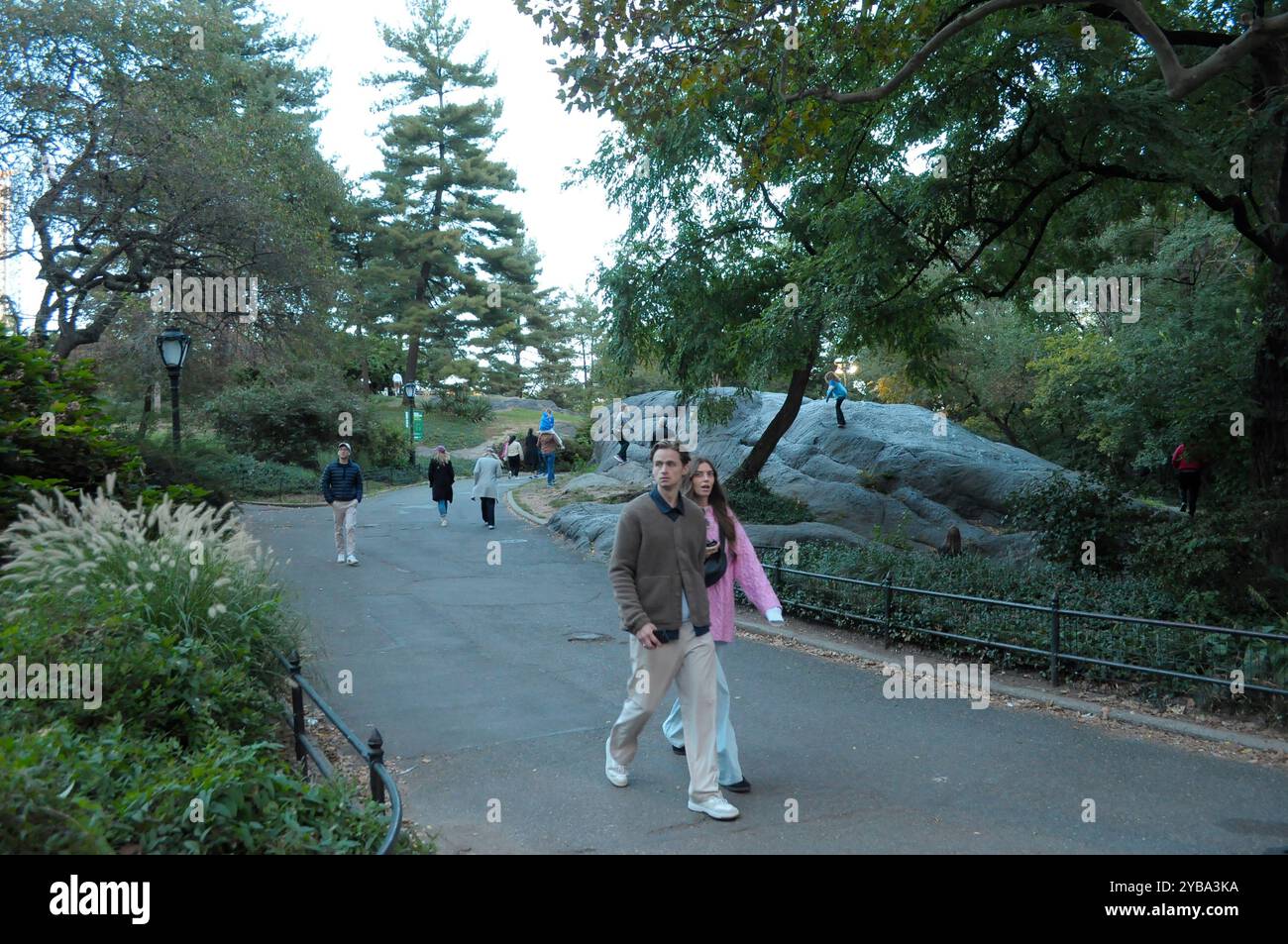 People walk through Central Park in Manhattan, New York City Stock ...