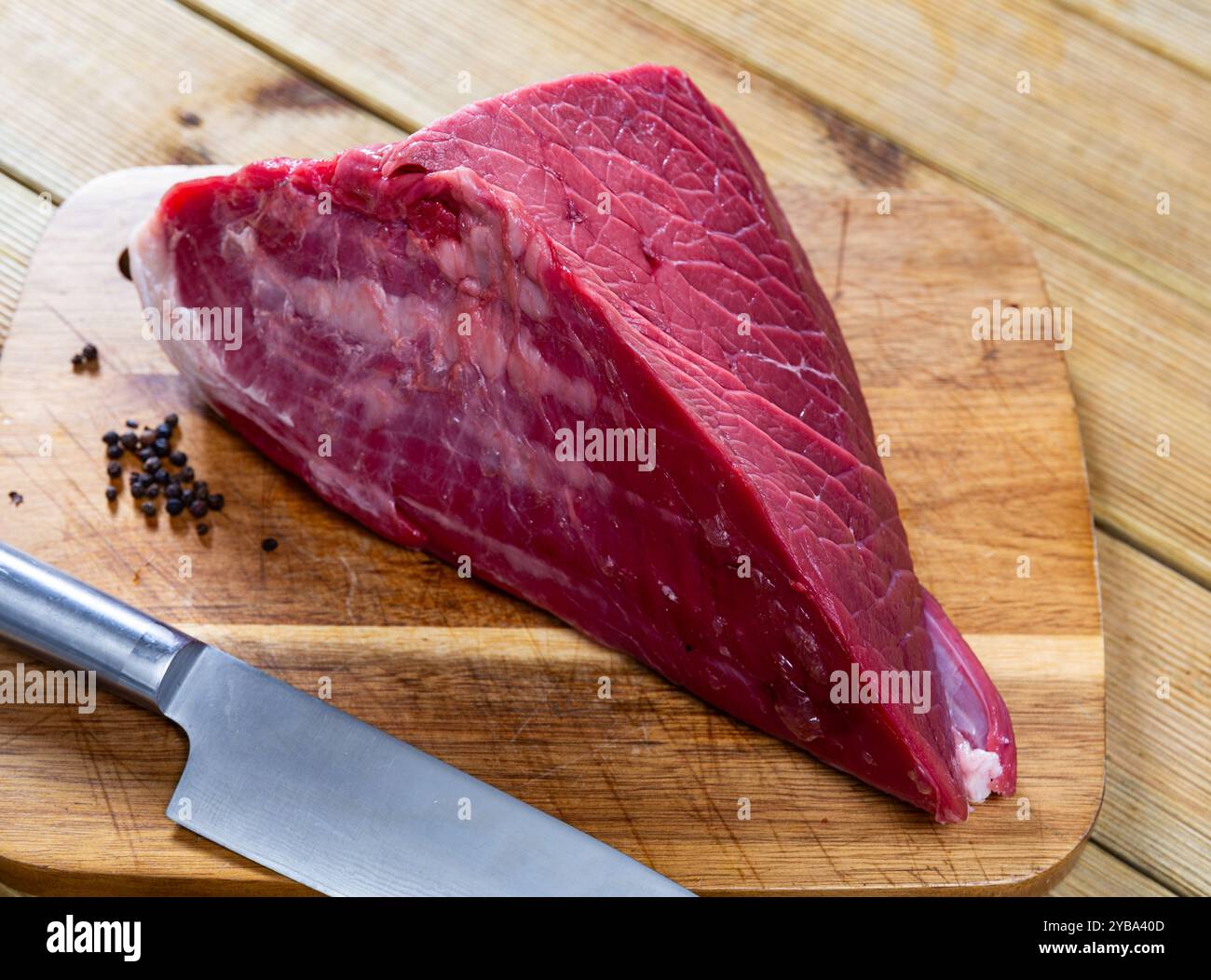 Pieces of raw thick beef steaks Stock Photo - Alamy