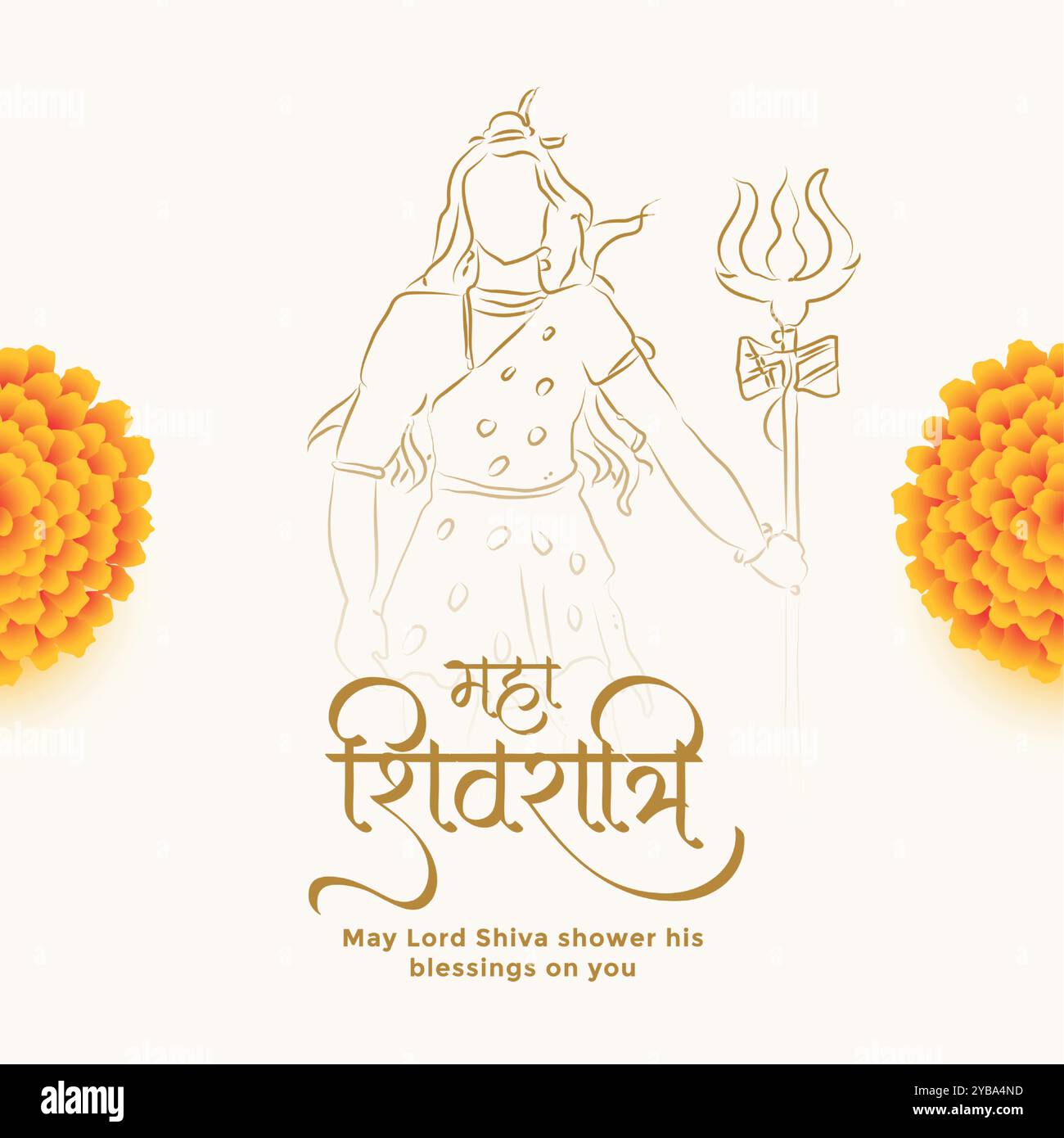 maha shivratri greeting design with lord shiva figure Stock Vector ...