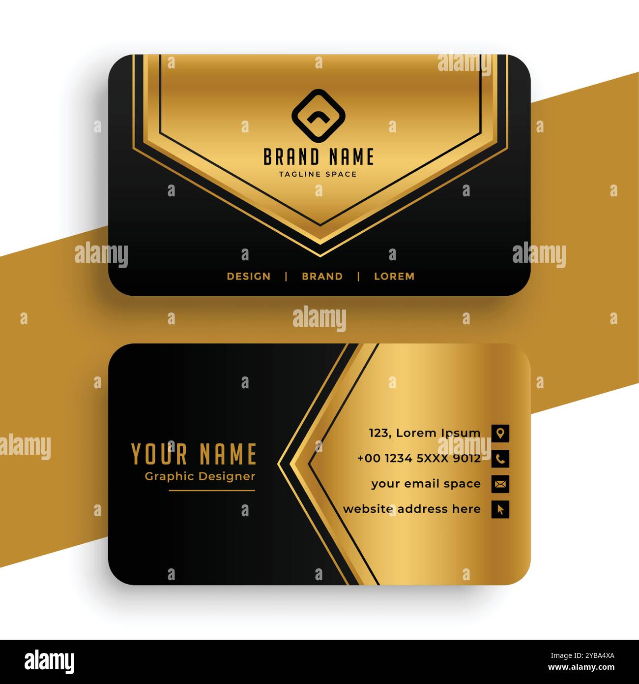 geometric golden luxury vip business card template design Stock Vector ...