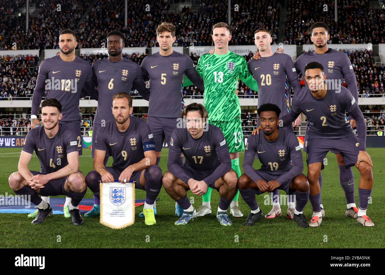 England XI, standing from left: Kyle Walker, Marc Gui, John Stones ...