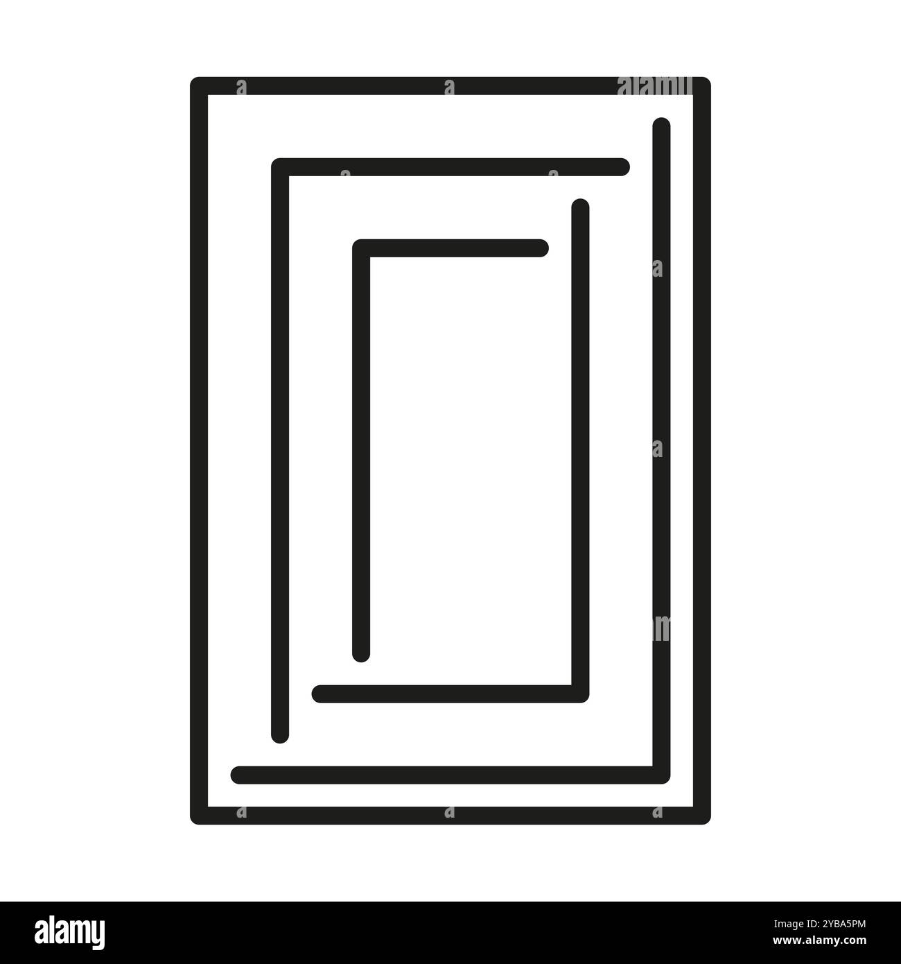 Concentric frame icon. Abstract layered shapes. Vector outline design ...