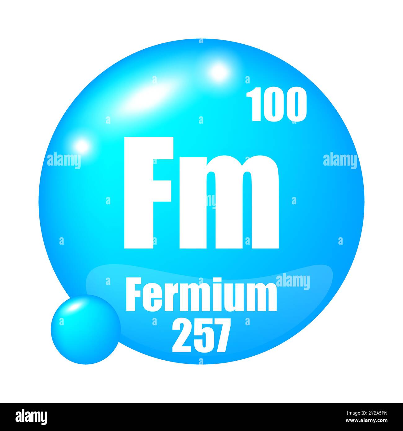 Fermium icon. Fm chemical element. Atomic number 100. Mass 257 Stock ...