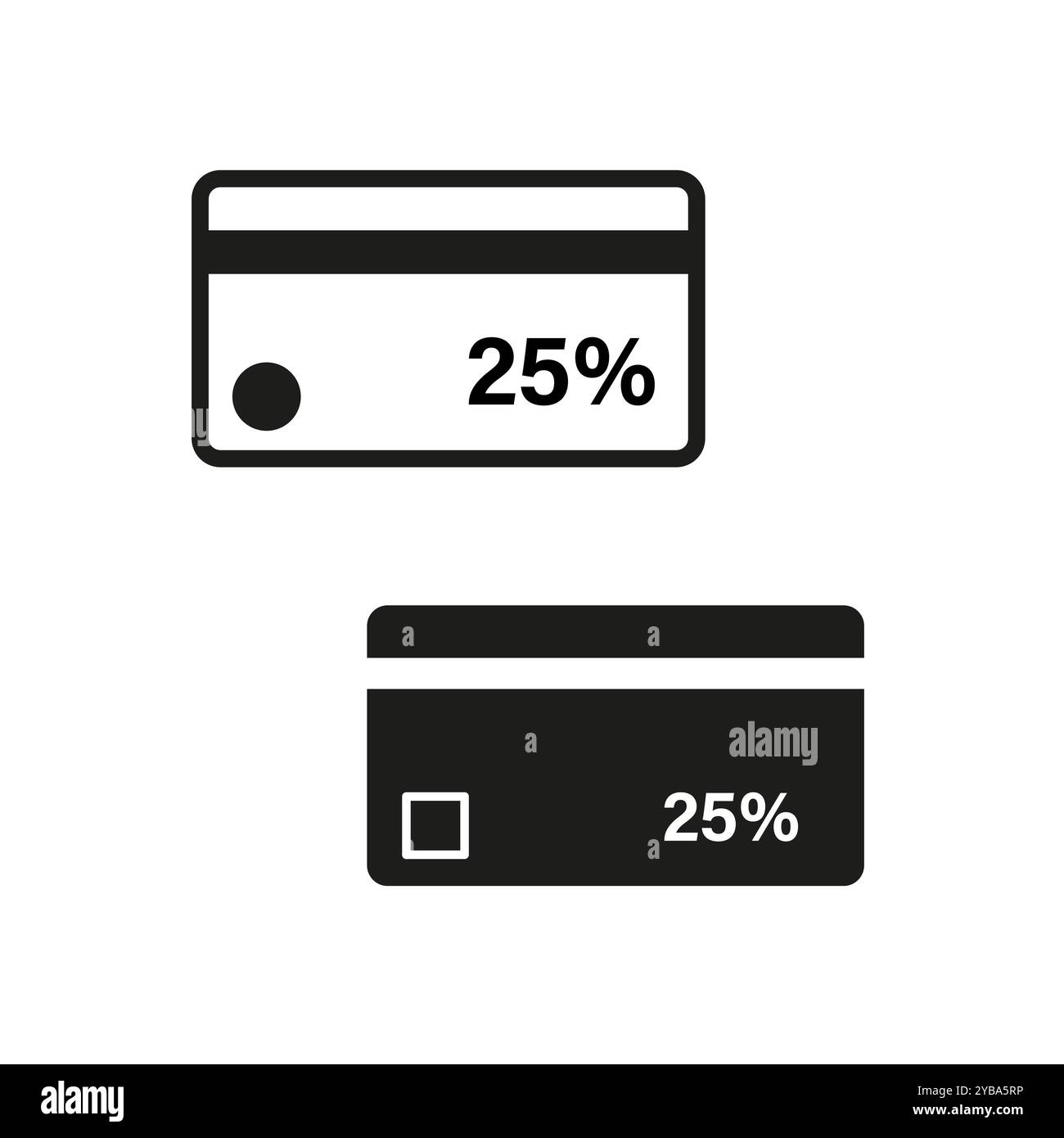 Discount card icons. Percent value symbol. Vector price labels. Black ...