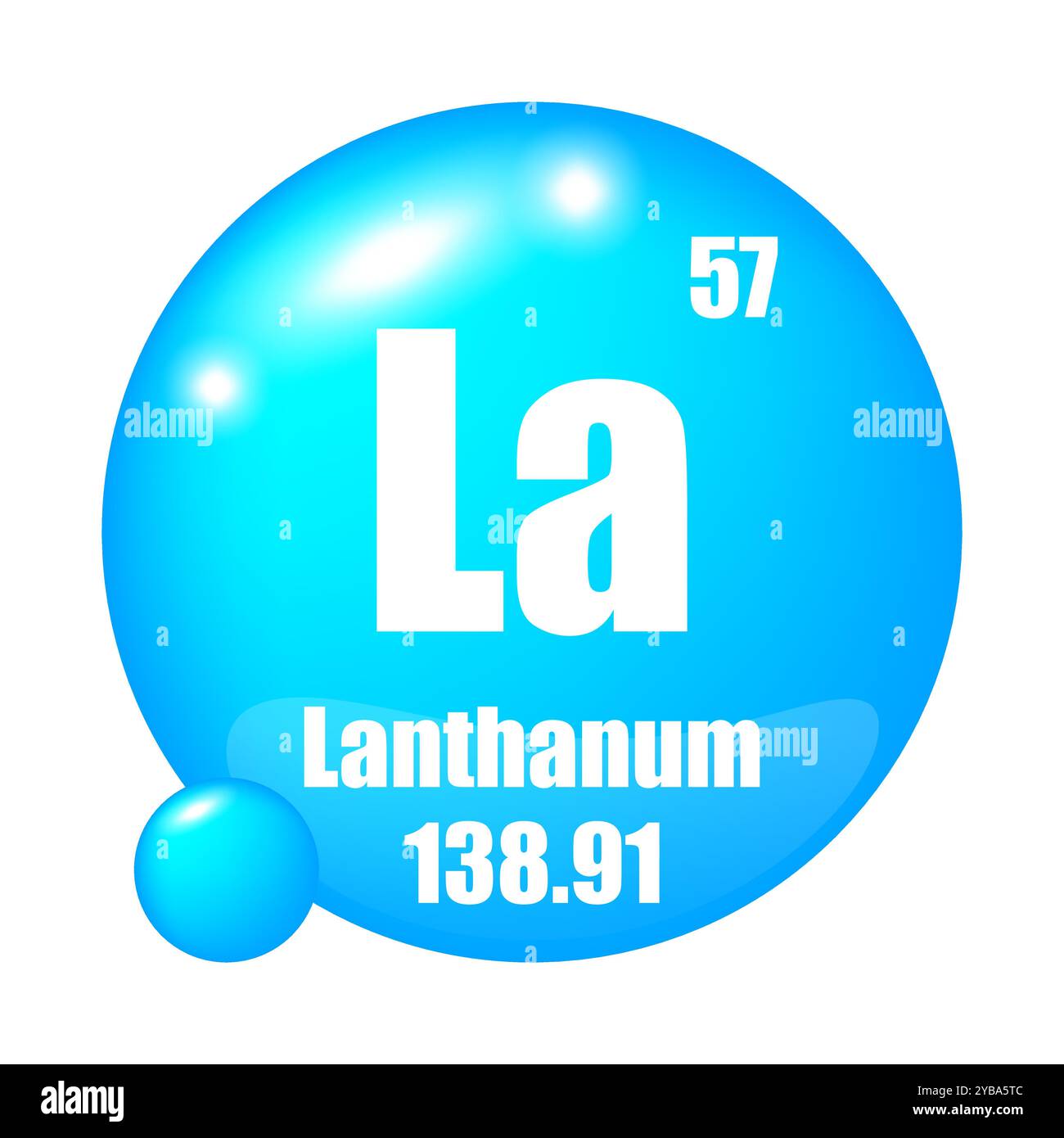 Lanthanum icon. La chemical element. Atomic number 57. Mass 138.91 ...