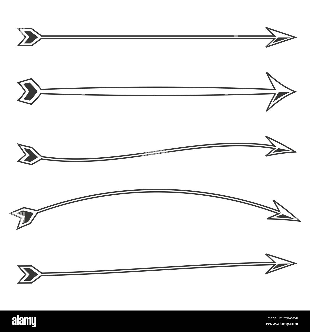 arrow designs. vector arrows set. straight and curved lines. black ...