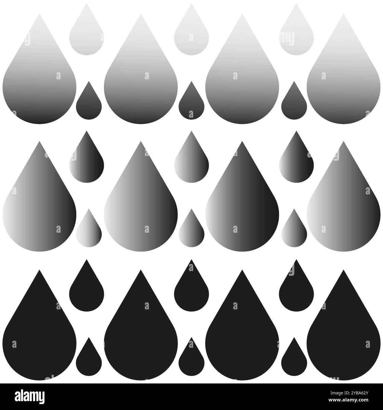 Gradient droplet pattern. Monochrome gradient drops. Water droplet ...