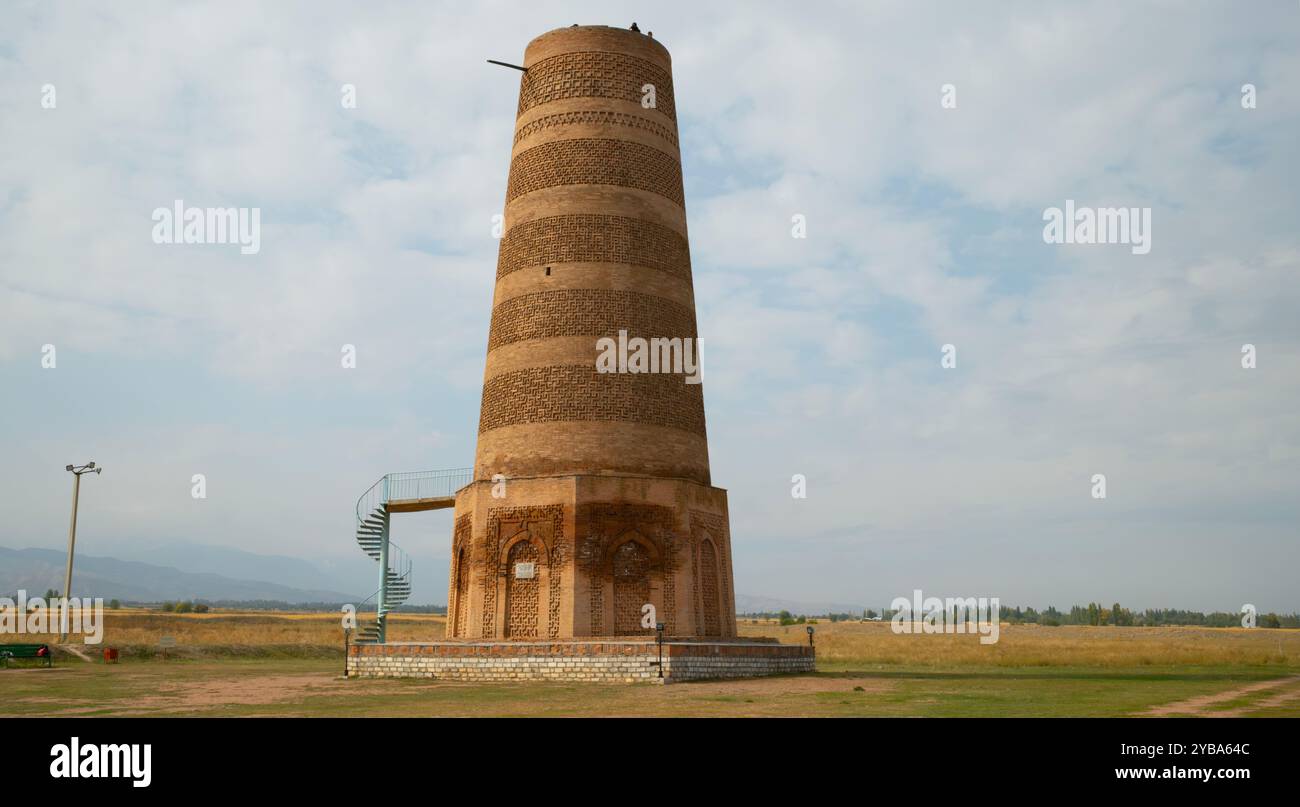 Burana Tower in Kyrgyzstan, near town of Tokmok, one of the oldest ...