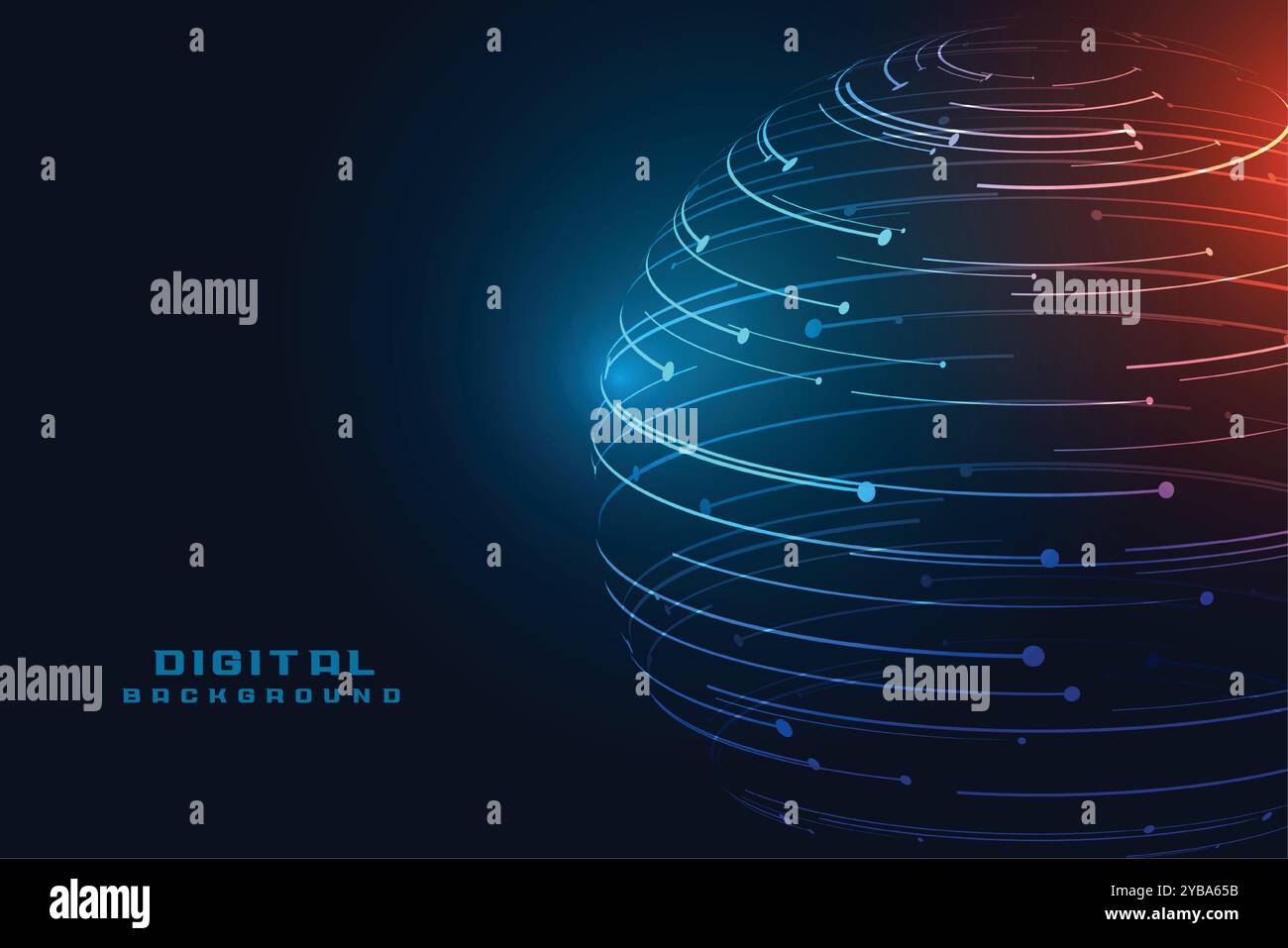 technology sphere with digital lines news background Stock Vector Image ...