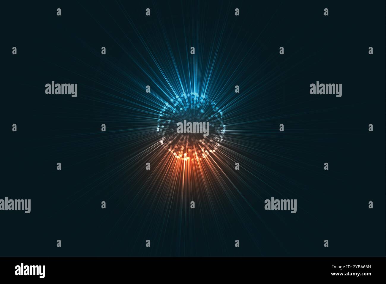 3d digital sphere with glowing light streak background Stock Vector ...