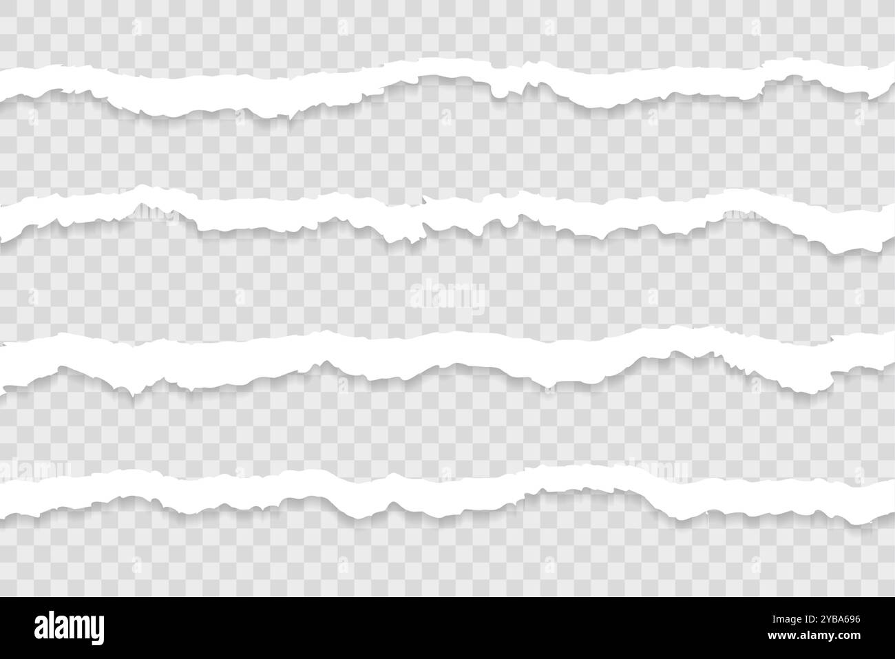 set of ripped torn papers on transparent background Stock Vector Image ...