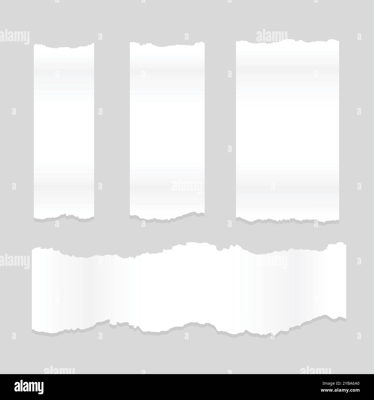 realistic torn ripped papers sheet textures set Stock Vector Image ...