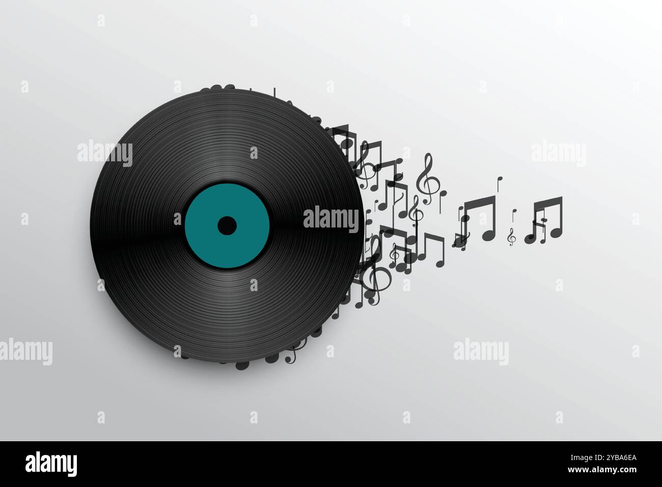 music vinyl record label with sound notes background Stock Vector Image ...