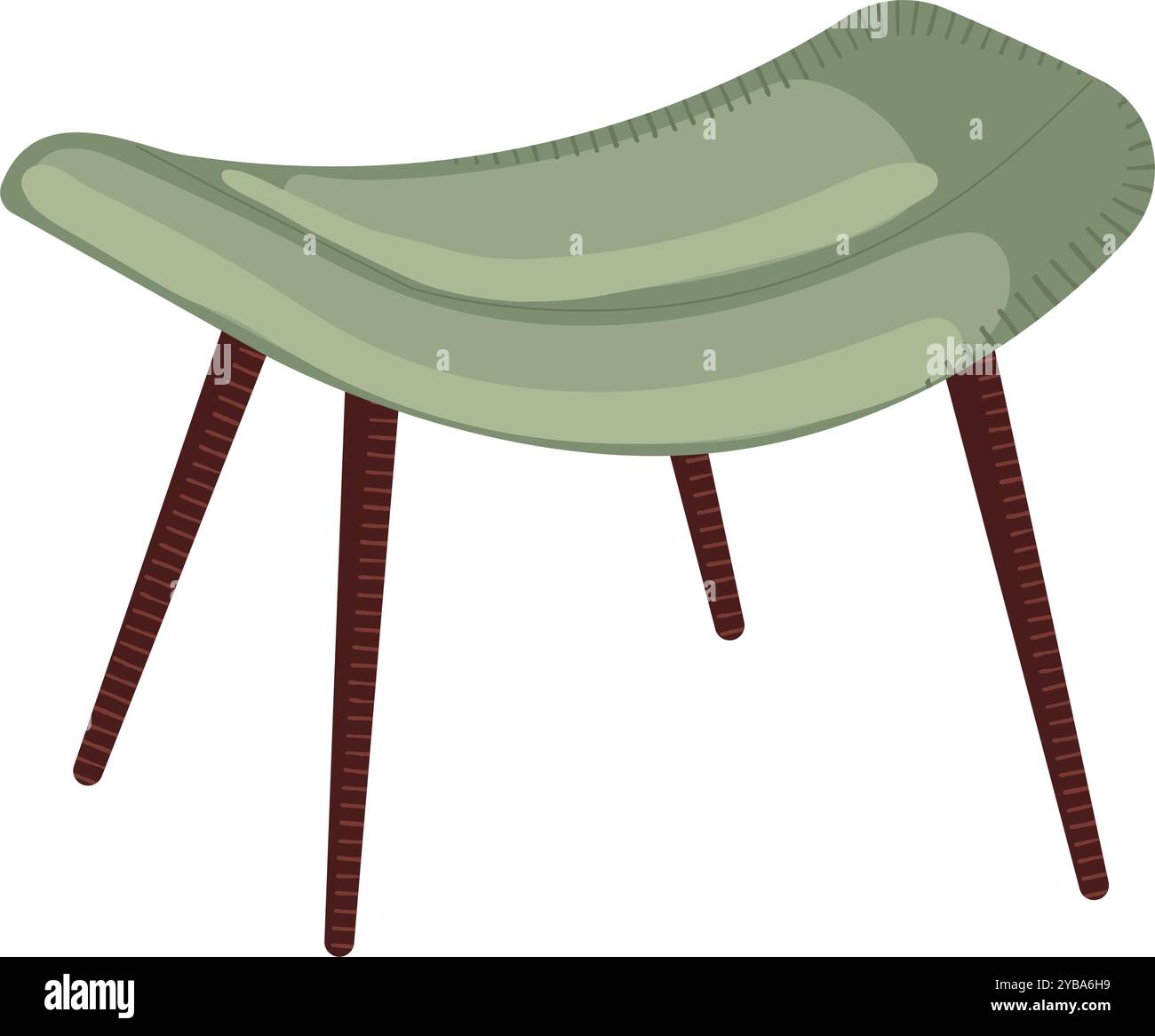 Modern ottoman with wooden legs, Vector Stock Vector Image & Art - Alamy