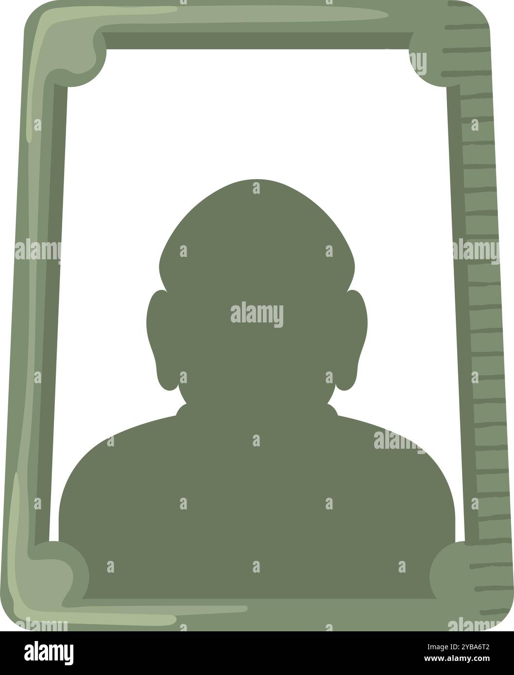 Green man framed silhouette portrait on white background, Vector Stock ...