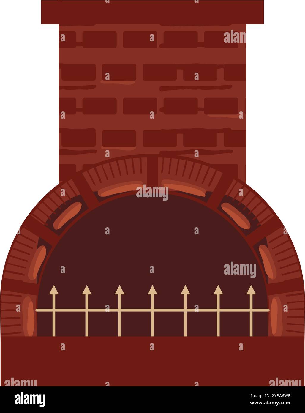 Brick fireplace design for cozy home interiors, Vector Stock Vector ...