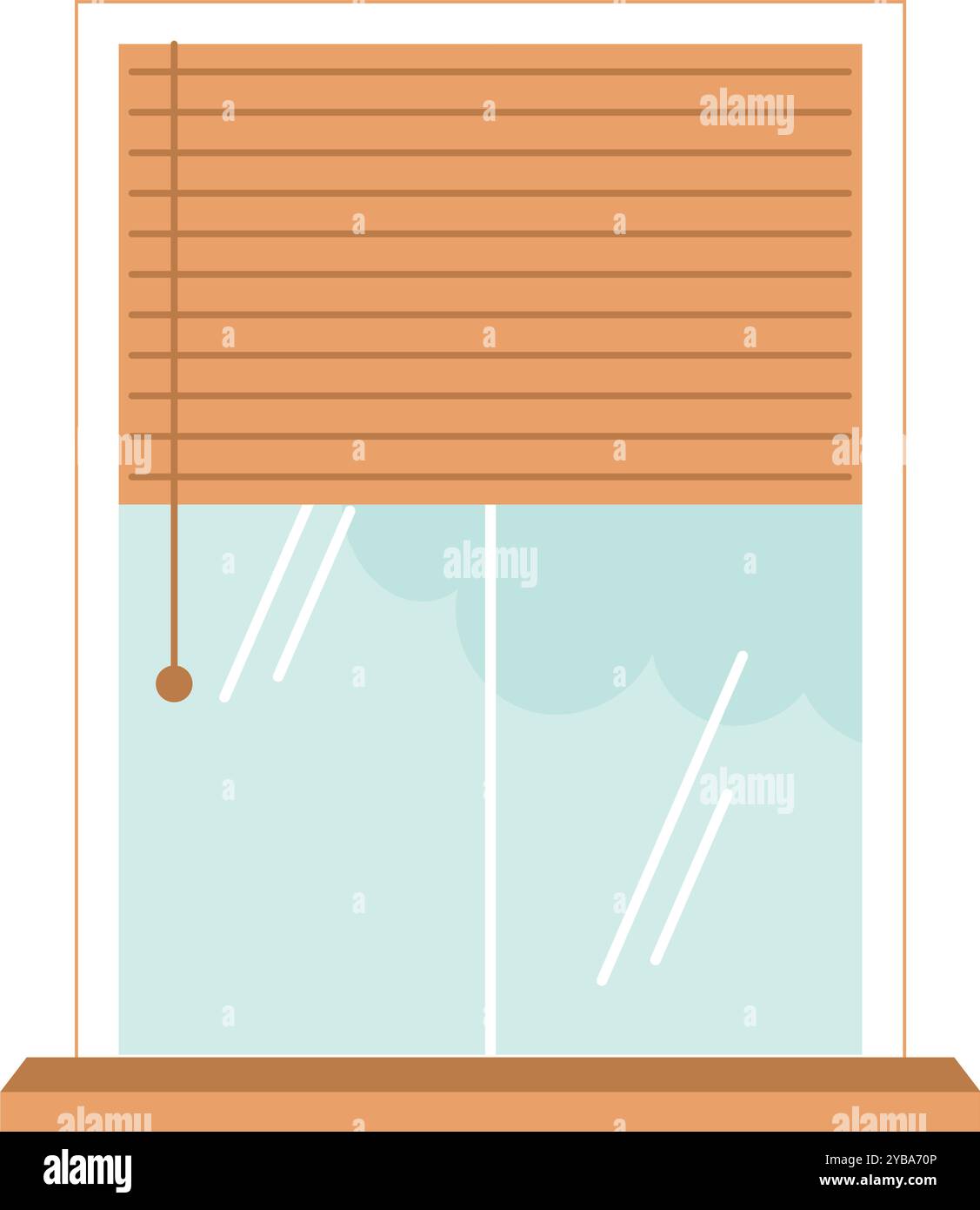 Window with a wooden blind for modern home interiors, Vector Stock ...