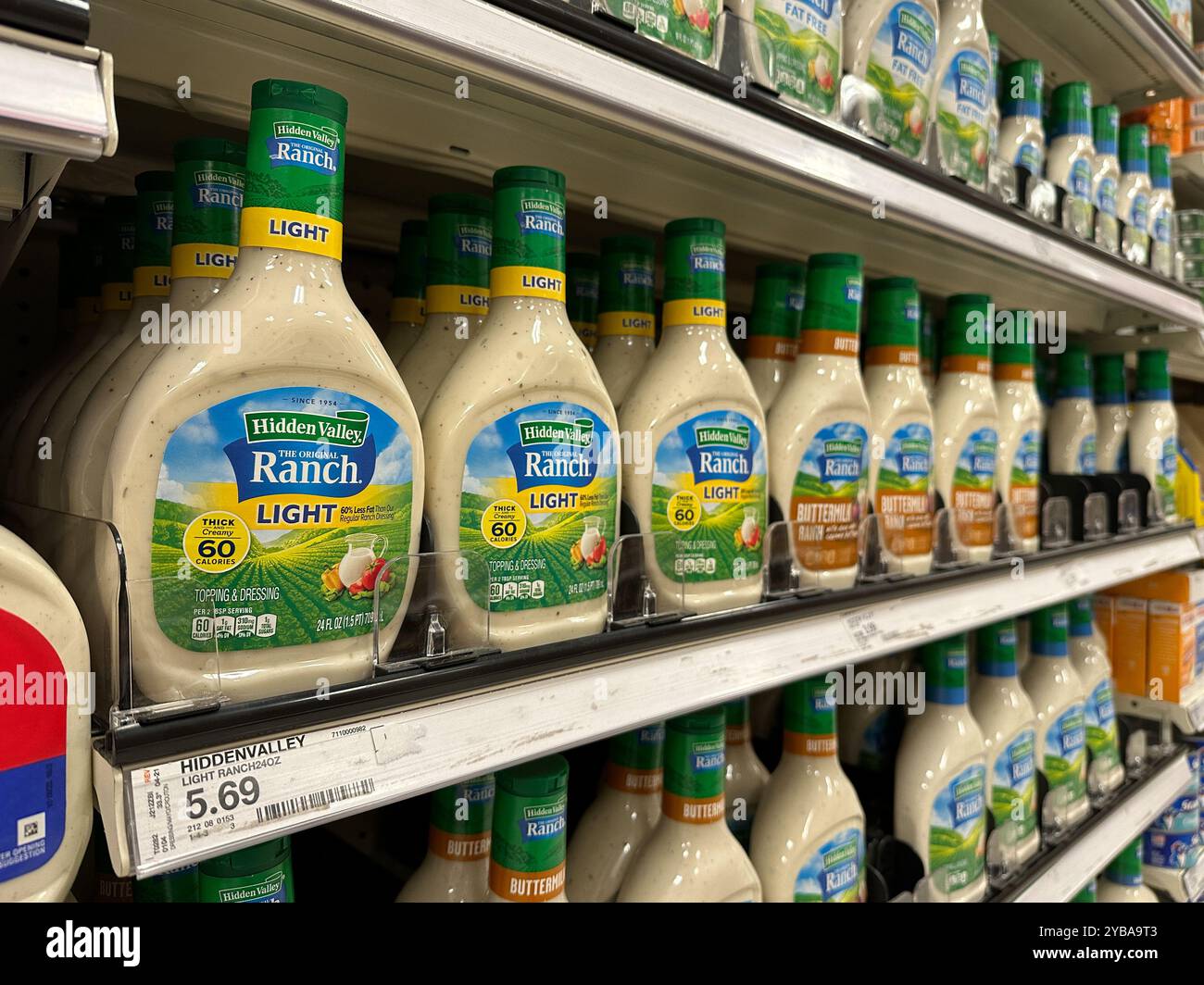 Hidden Valley brand of ranch dressing on Target supermarket shelf Stock ...