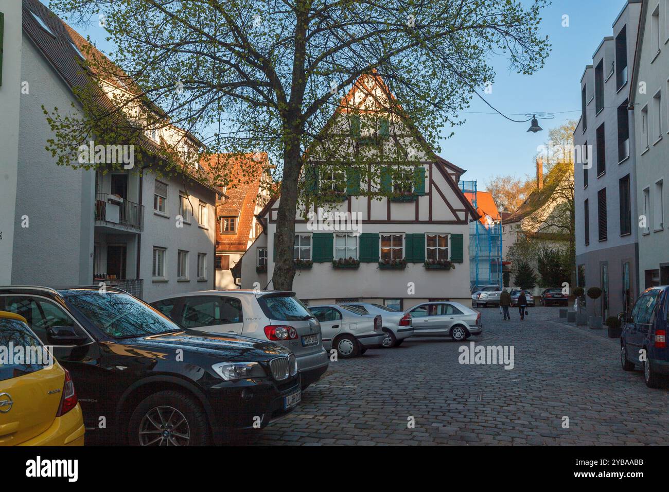 The Typical half timber german houses in the historic center of Ulm ...