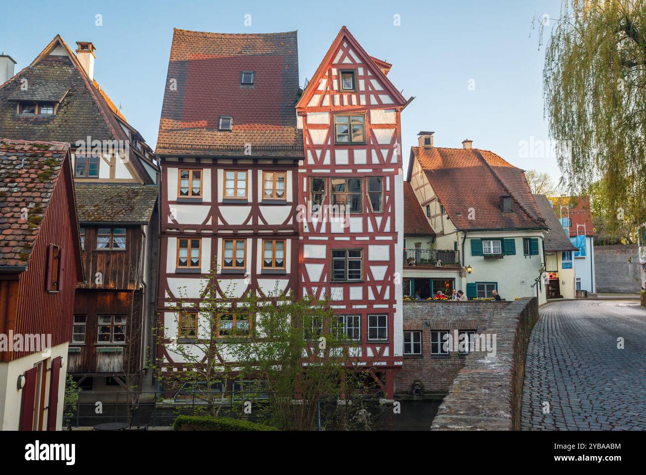 The Typical half timber german houses in the historic center of Ulm ...