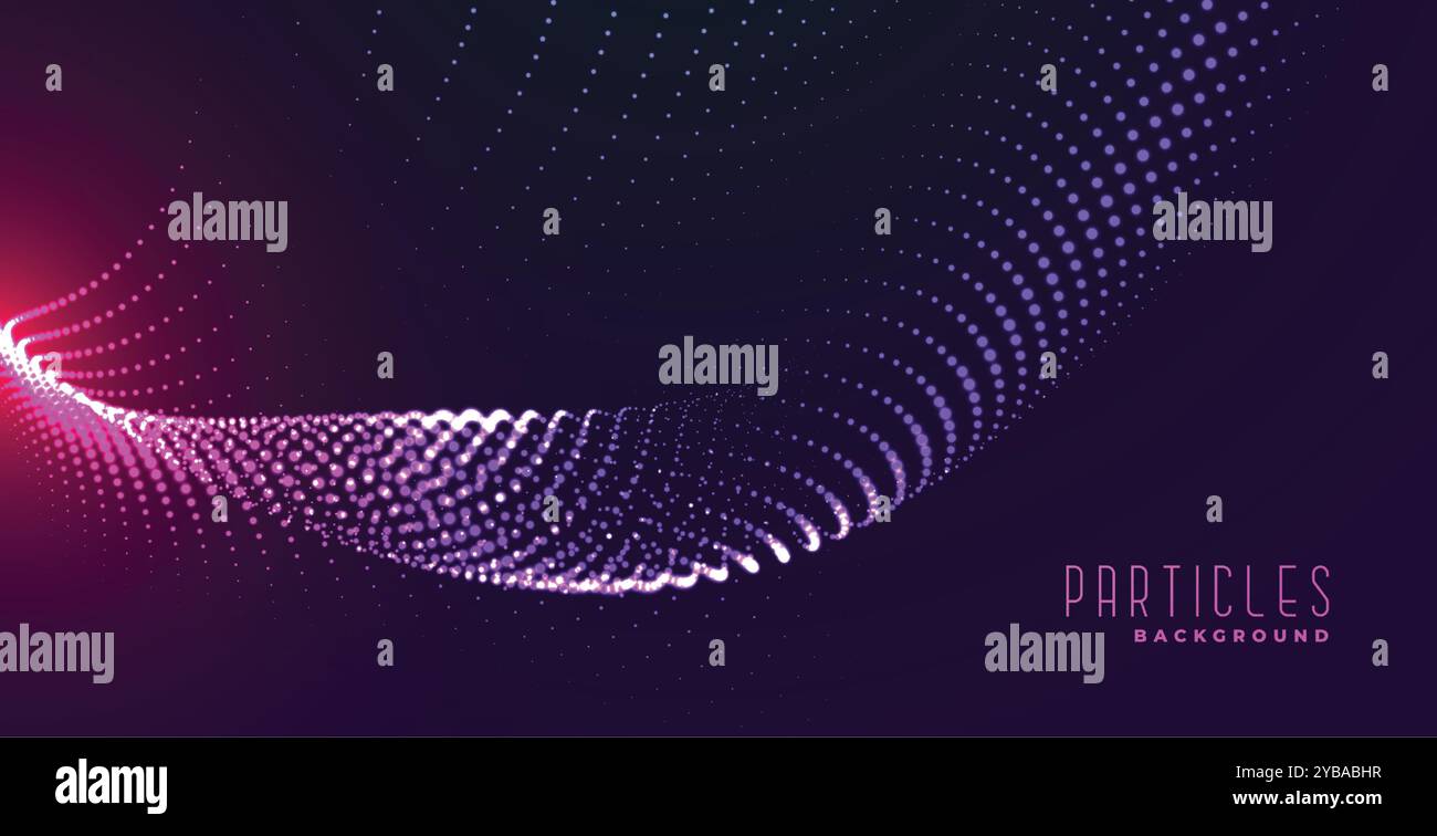 abstract particle wave with light effect background Stock Vector Image ...