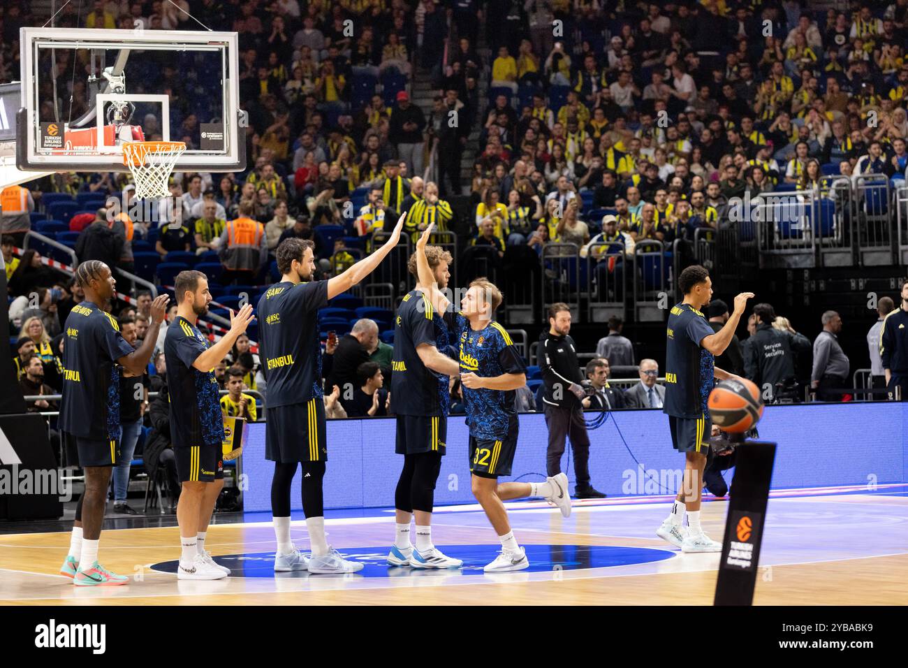 Berlin, Germany. 17th, October 2024. The players of Fenerbahce enter ...