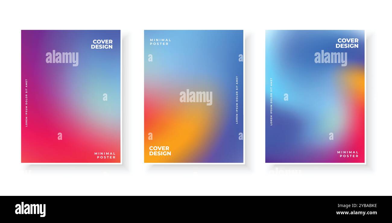 Colorful elegant gradient covers template design set Stock Vector Image ...