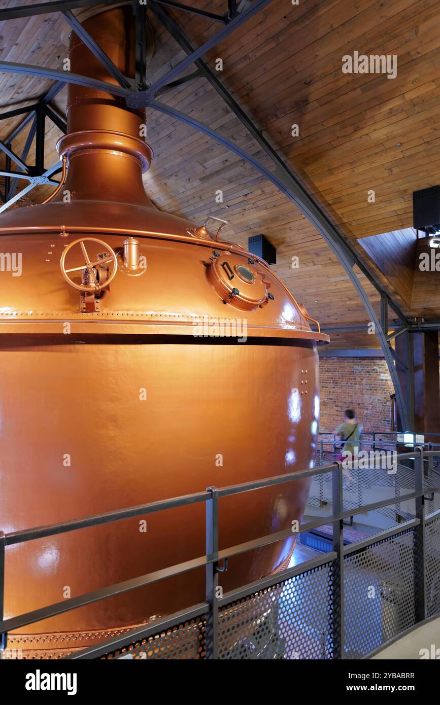 The copper fermentation tank display inside of Sapporo Beer Museum ...
