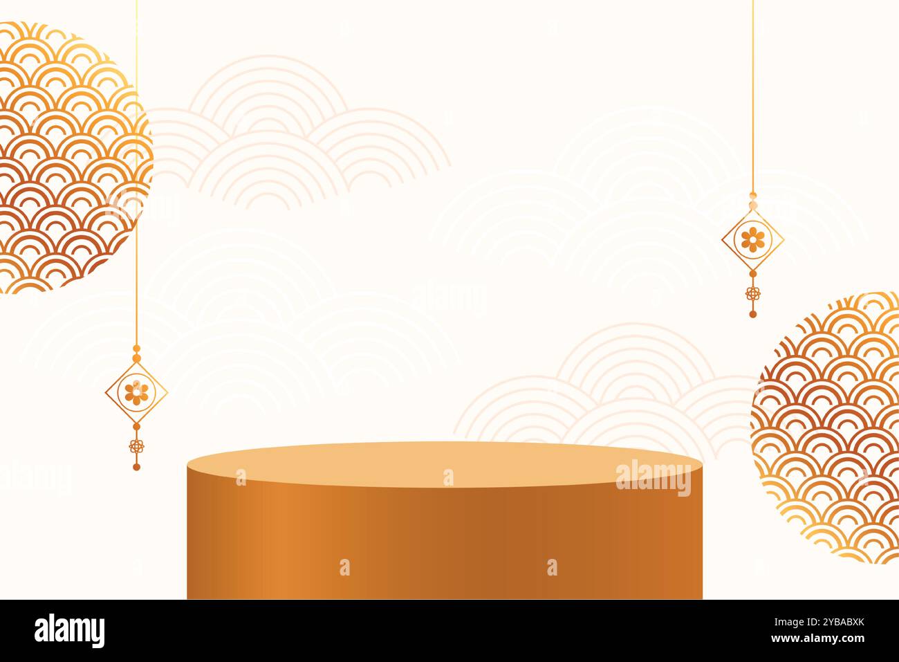 chinese decoration background with podium platform for product display ...