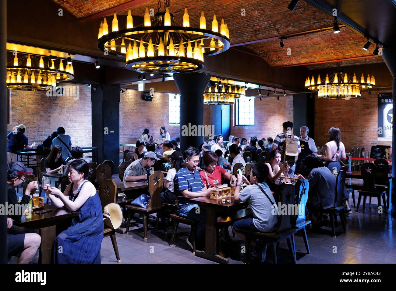Visitors testing beer in Star Hall the paid beer testing hall in ...
