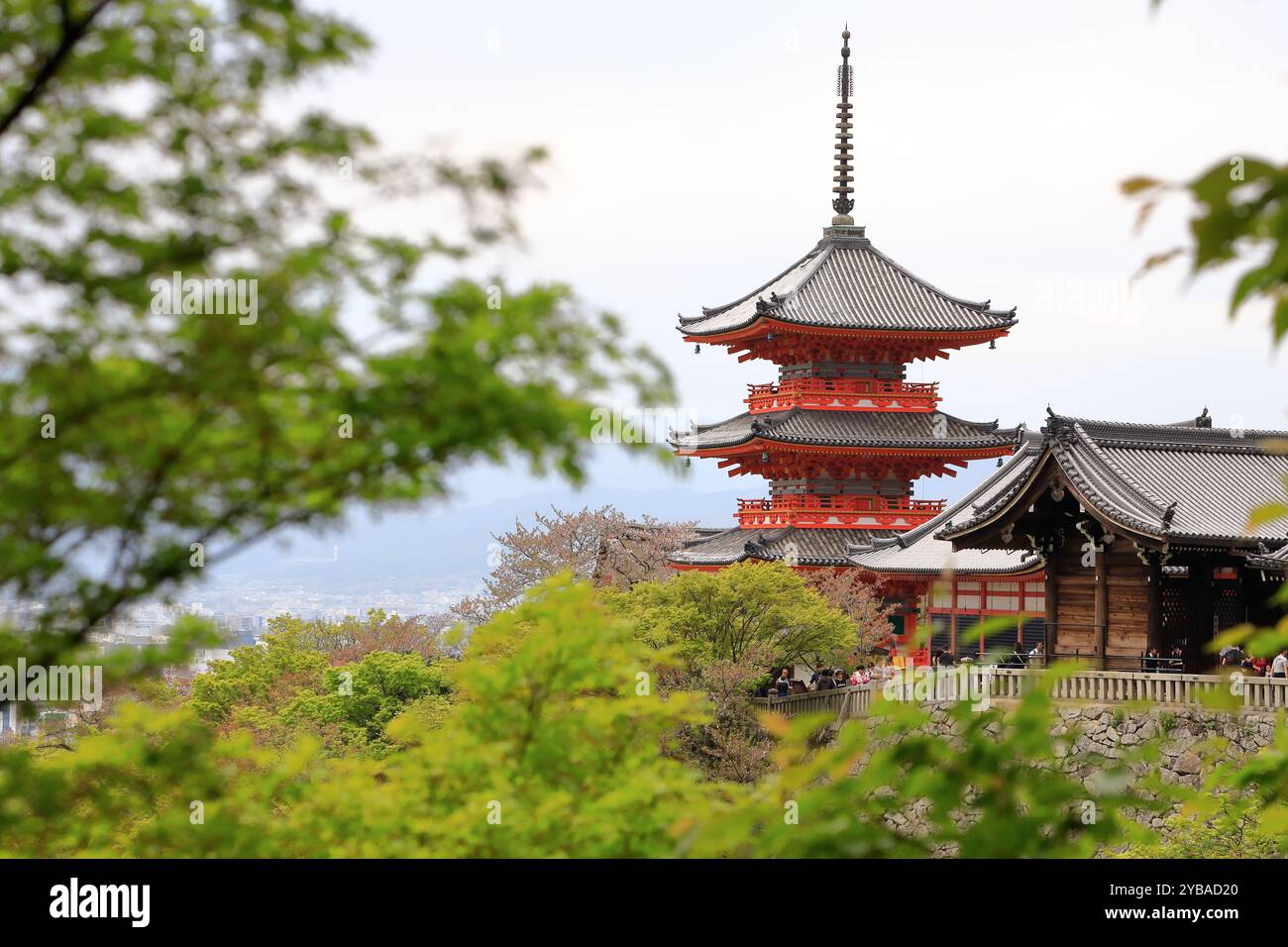 The 17th century Sanju-no-to (Three Story Pagoda) in Kiyomizu-dera ...