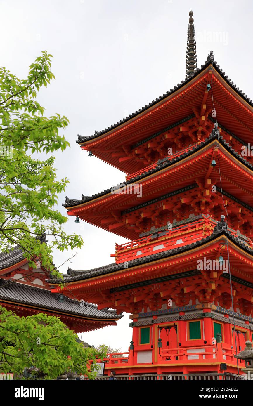 A closed up view of the 17th century Sanju-no-to (Three Story Pagoda ...