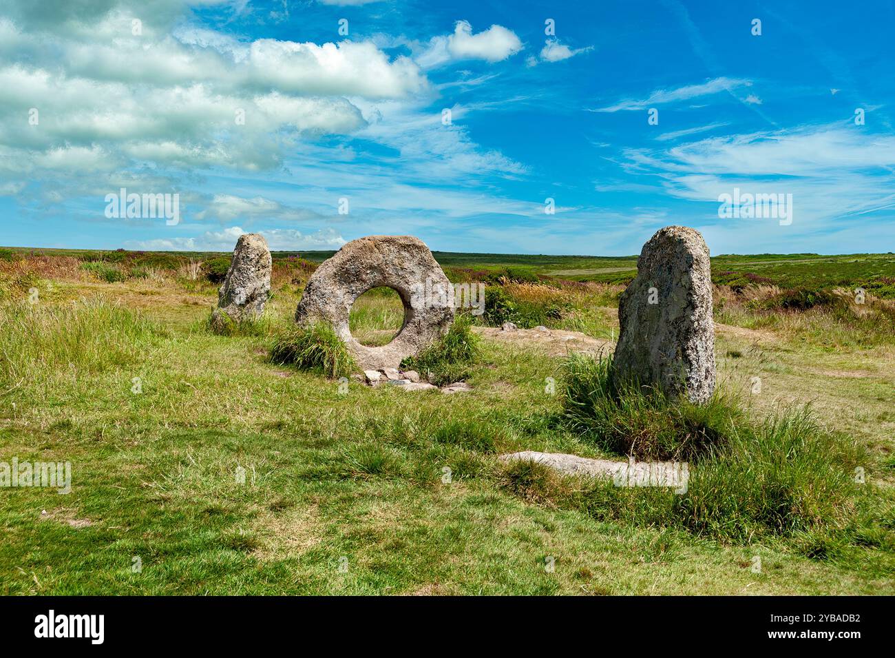 Men-an-tol standing stones, Cornwall, England UK Stock Photo - Alamy