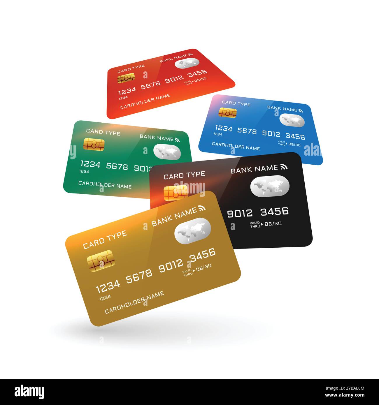 floating realistic credit cards concept background Stock Vector Image ...