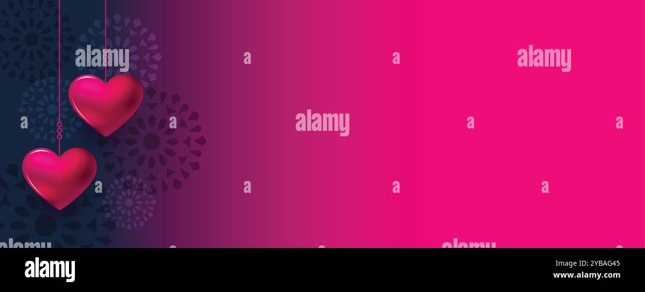 Hanging hearts background text Stock Vector Images - Alamy