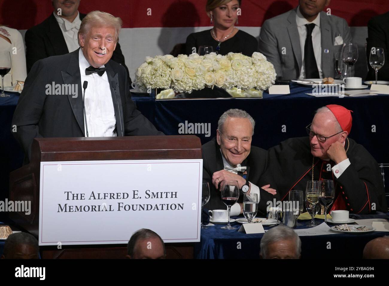 New York, USA. 17th Oct, 2024. Senator Chuck Schumer (2-l) rand ...