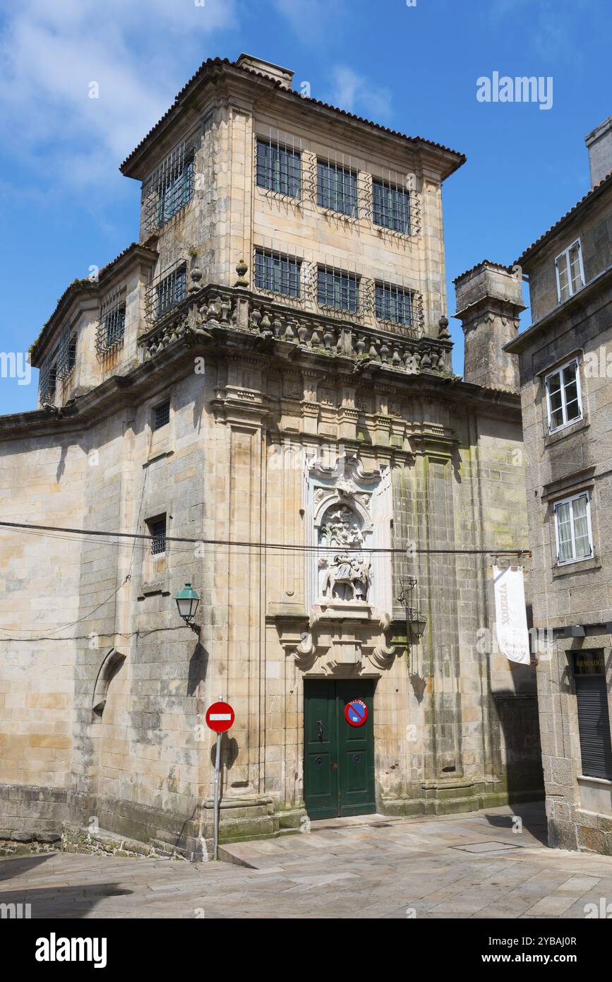 A historic building with a baroque stone facade in sunny weather ...