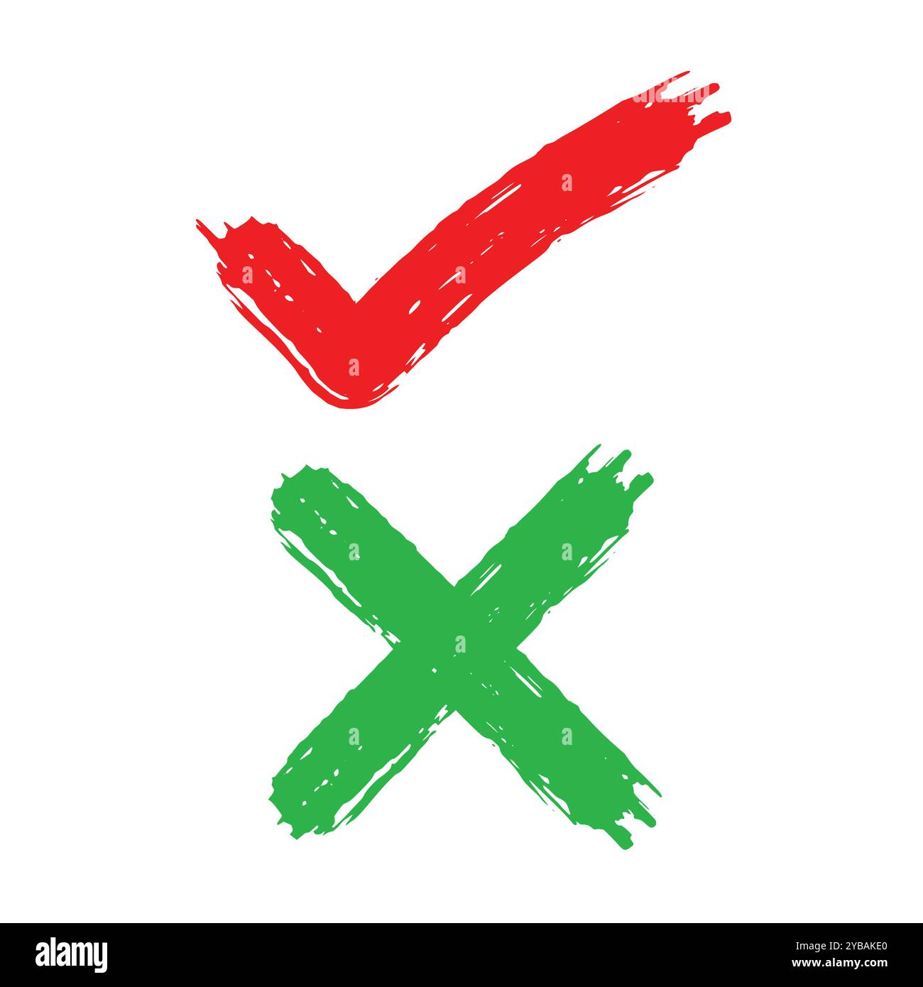 grunge style check mark and cross symbol design Stock Vector Image ...